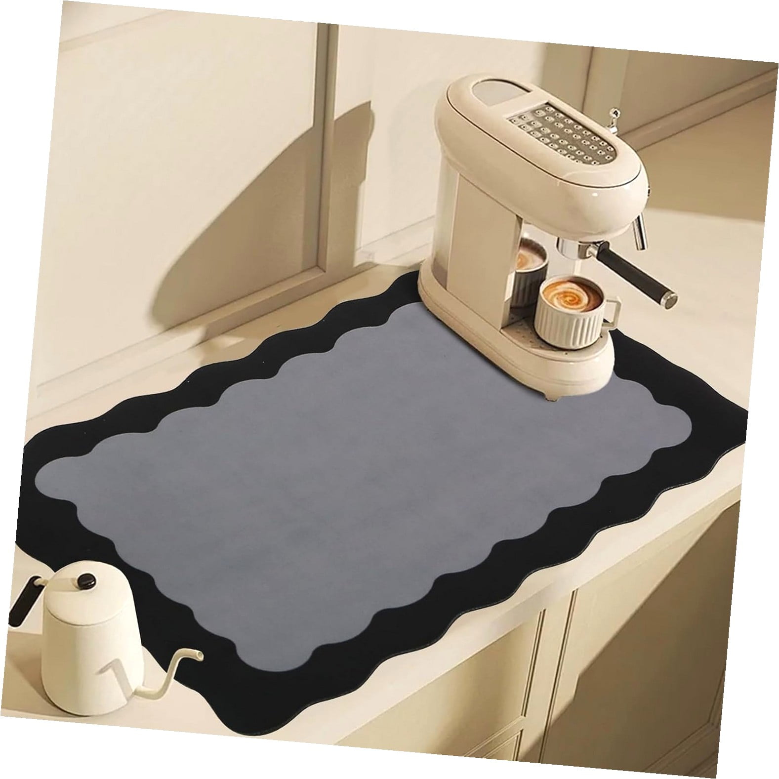 Fuliko Scalloped Coffee Mat for Countertop, Dish Drying Mats for ...