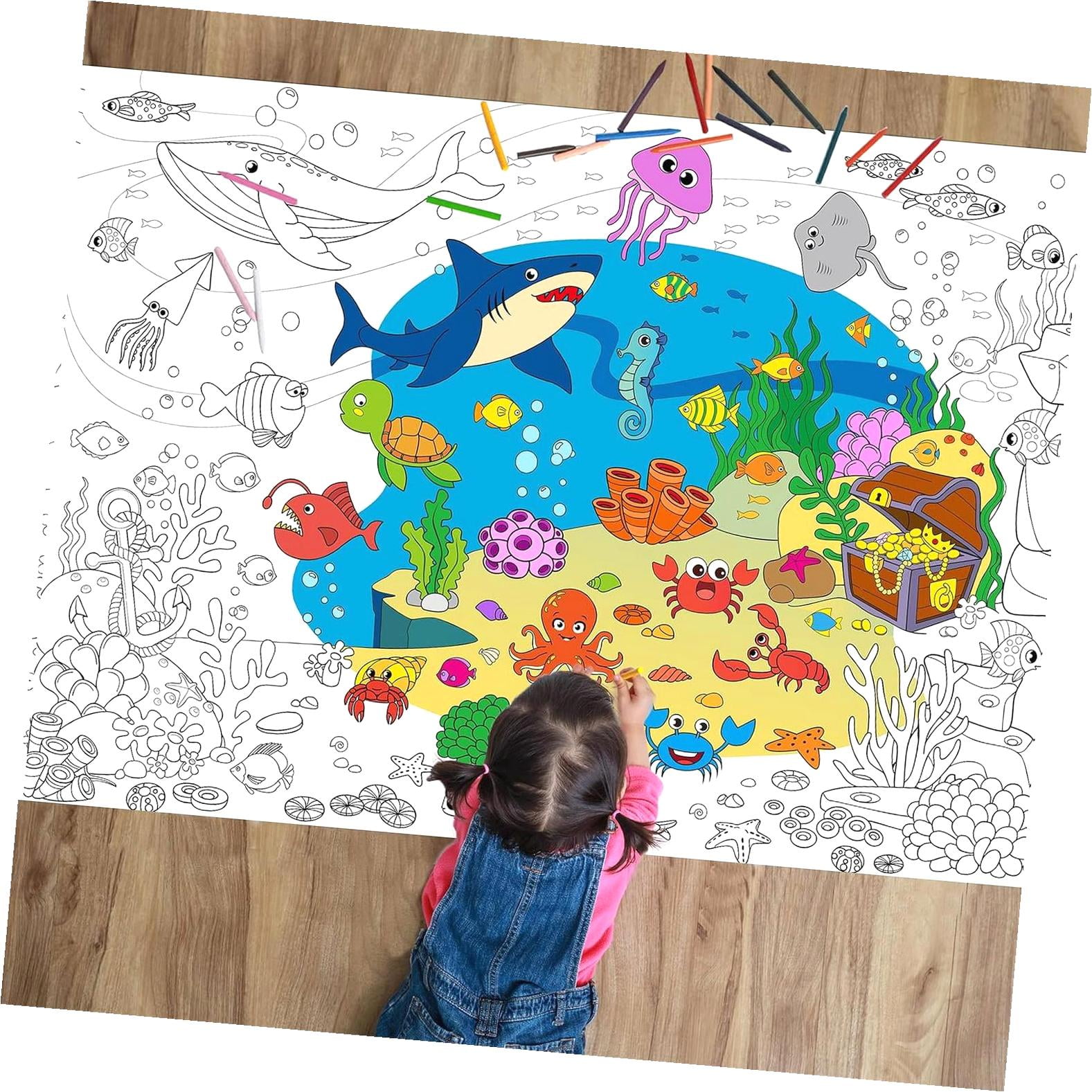 Fuliko Under The Sea Coloring Poster for Large Coloring Tablecloth ...