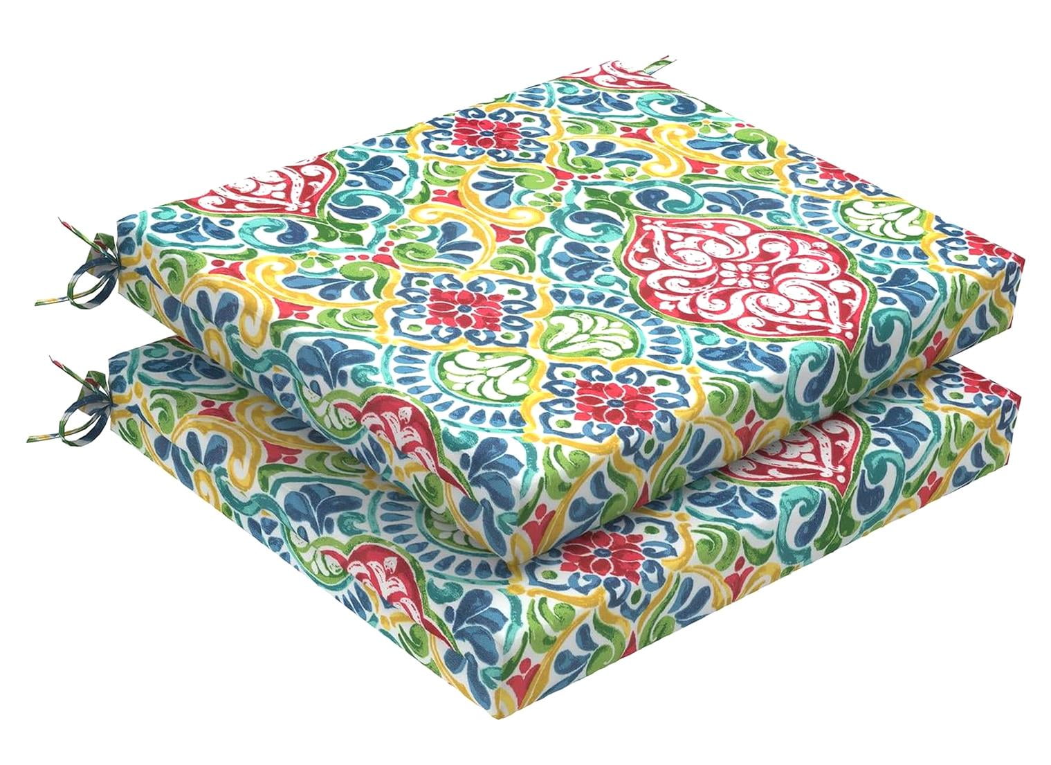 Fuliko Set of 2 Square Chair Cushions 18.5"x16"x2" for dining, Water ...