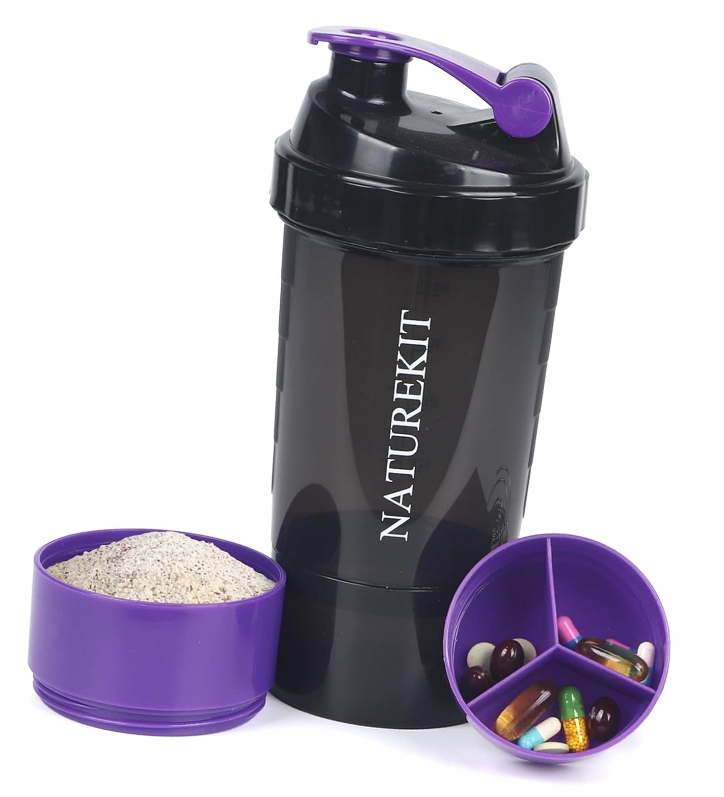 Fuliko Shaker , Protein Shaker with Powder Storage Container 18-ounce ...