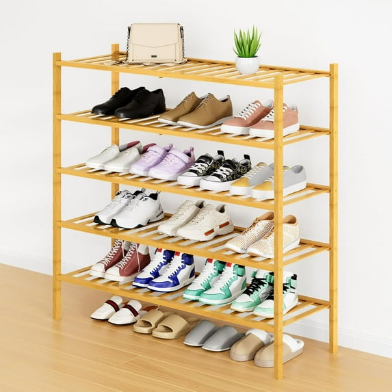 Fuliko Shoe Rack, 5 Tier Long Shoe Organizer, Stackable Free Standing ...