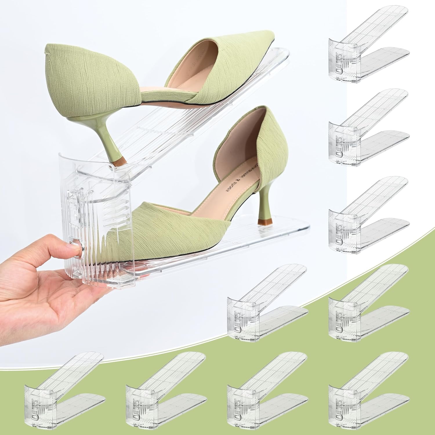 Fuliko Shoe Slot Organizer Shoe Stacker for Closet, Shoe Saver, Double ...