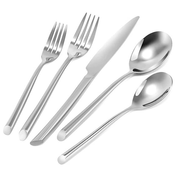 Fuliko Silverware Set Flatware Set Steel Cutlery Set with Streamlined ...