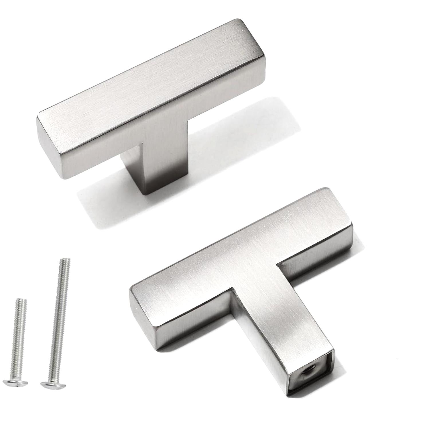 Fuliko Single Hole Cabinet Handles, 40-Pack Square Brushed Nickel ...