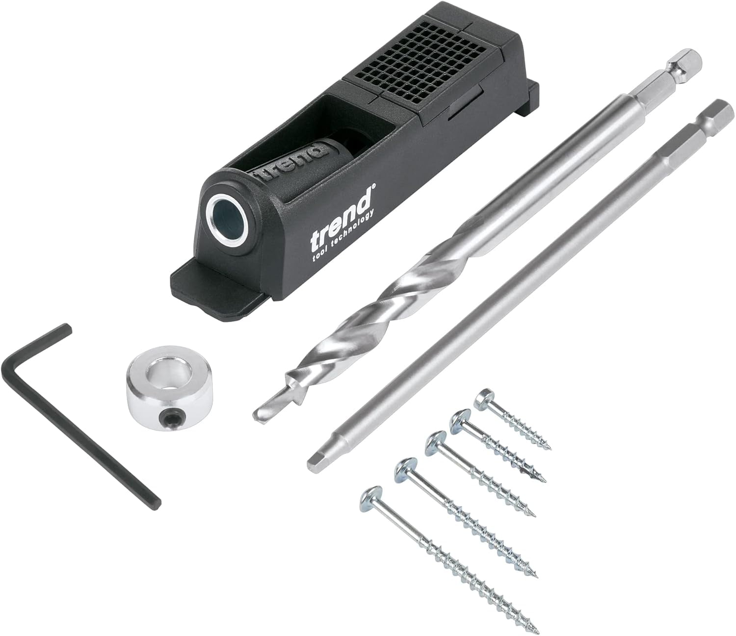 Fuliko Single Pocket Hole Jig with HSS Drill Bit & Depth Setting Collar ...