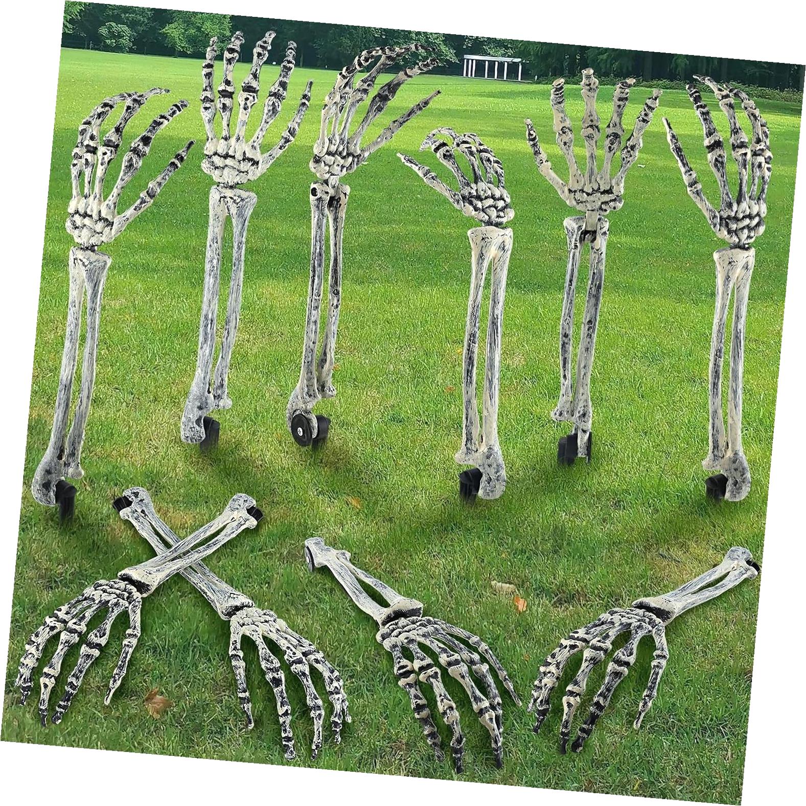 Fuliko Skeleton Hands Lawn Decorations - Set of 10 for Parties ...