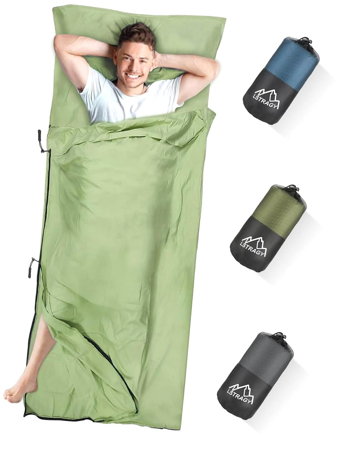 Fuliko Sleeping Bag Liner, Enhanced Adult Sleep Sack & Travel Sheets ...