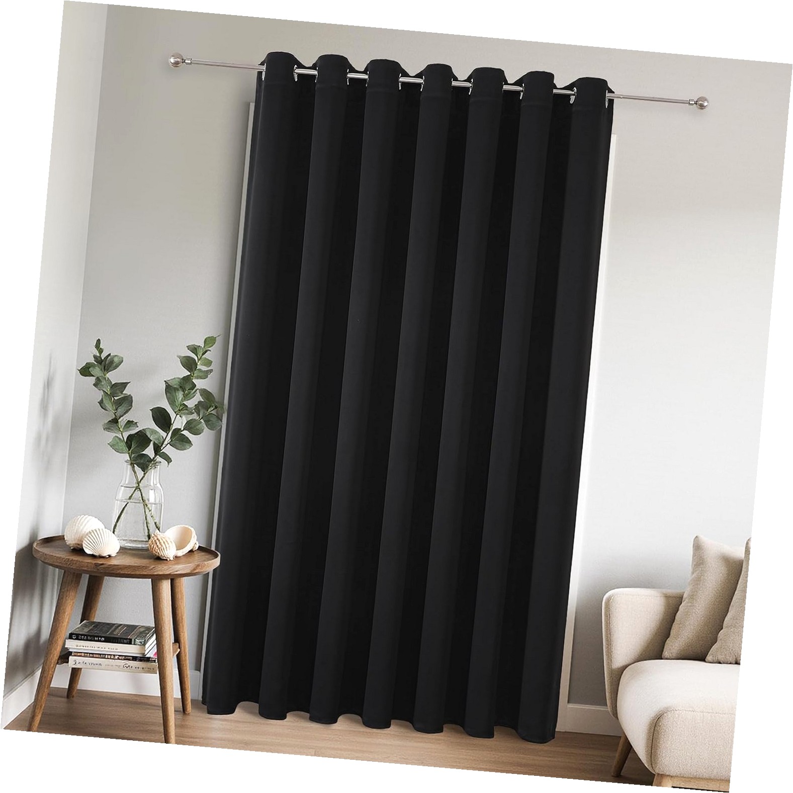 Fuliko Sliding Door Curtains 96 Inches Long, Grommet Privacy Room ...