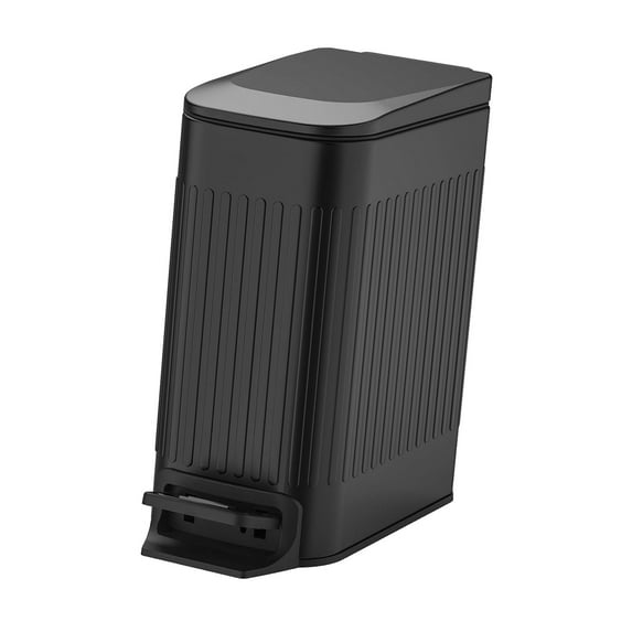 Fuliko Slim Bathroom with Lid and Soft Close, Step Pedal, 6 Liter / 1.6 ...