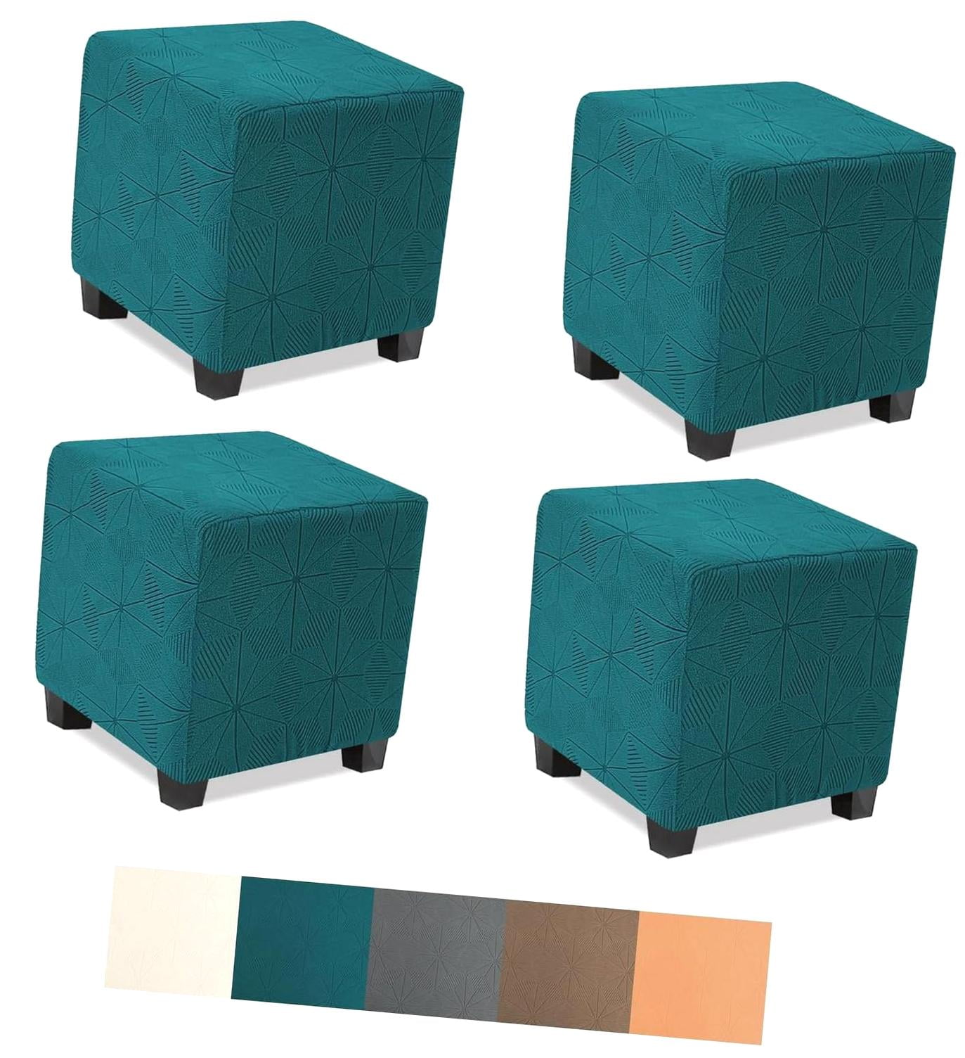 Fuliko Small Ottoman Cover Square, Square Ottoman Covers Slipcover ...
