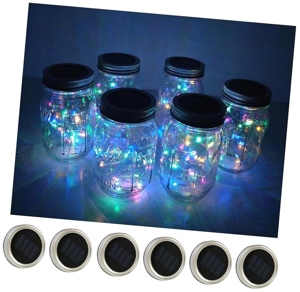 Fuliko Solar Lid Lights, 6 Pack 10 String Star Jar Lights for Yard Lawn ...