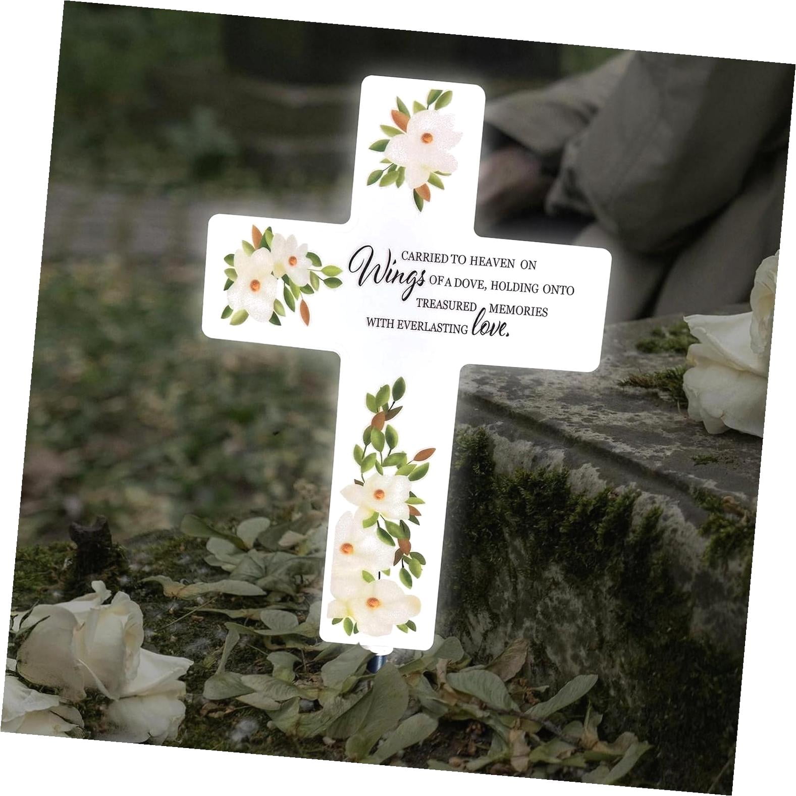 Fuliko Solar-Powered Memorial Lamp Stake Marker, Sympathy Sign for ...