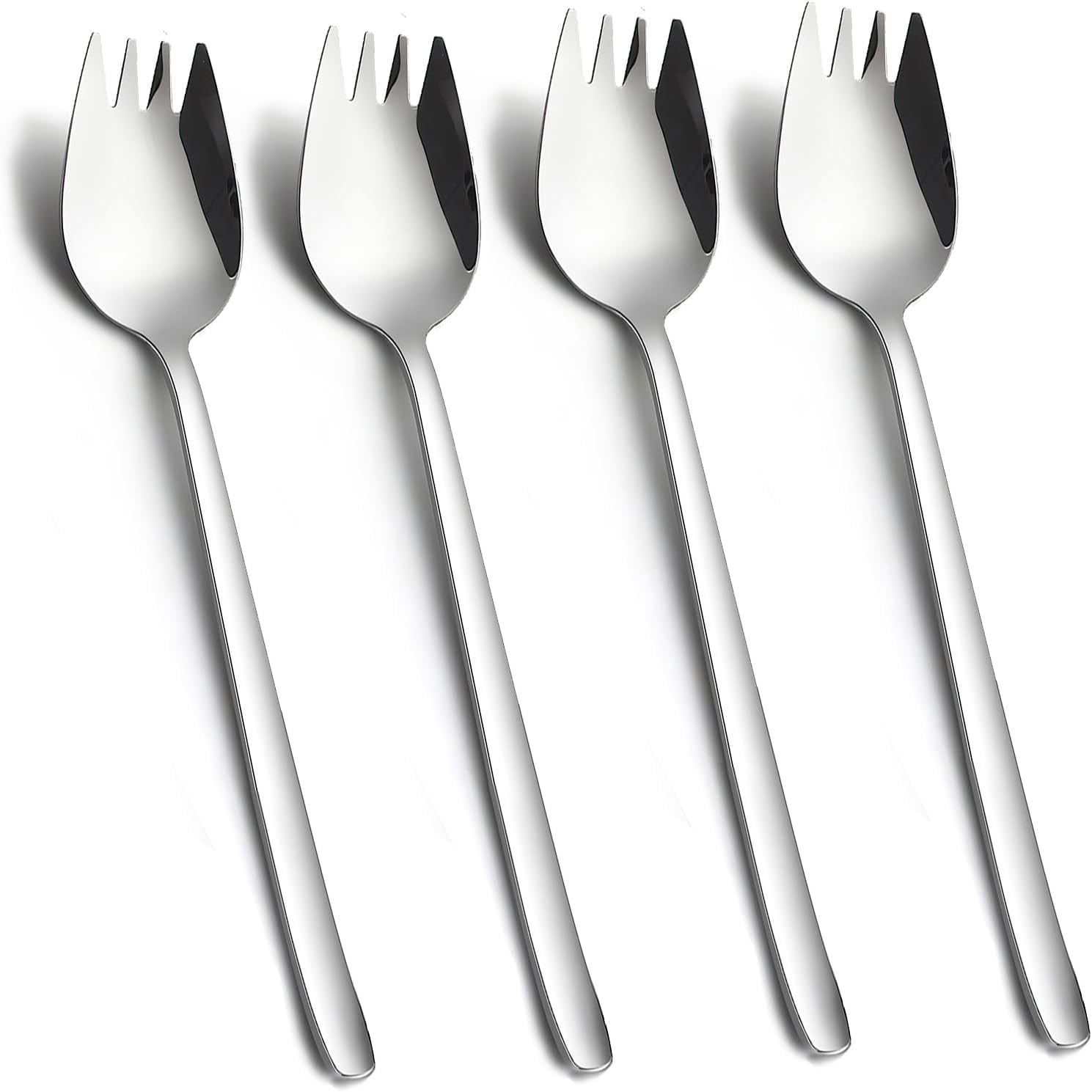 Fuliko Sporks, 4-Pack Salad 18/10 Steel Metal Spork, 7.4 Inches Long ...
