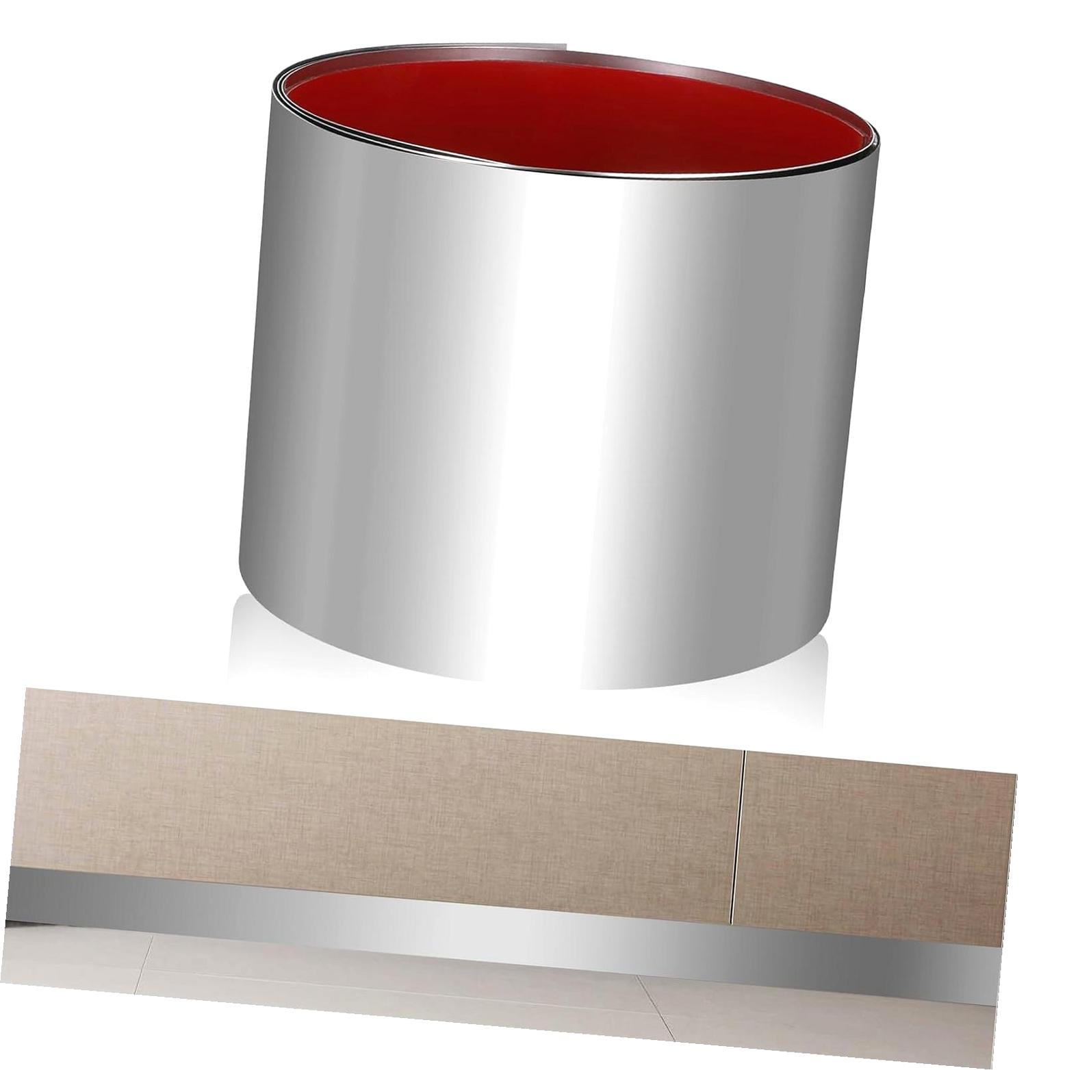 Fuliko Steel Kick Plate, 4" x 9.8ft Self-Adhesive Metal Protector for ...