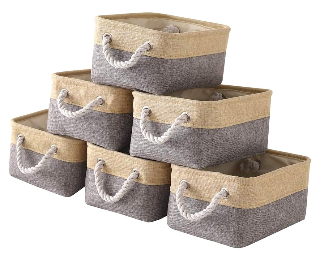 Fuliko Storage Baskets Set (6 Pack) Small Baskets for Shelves, storage ...