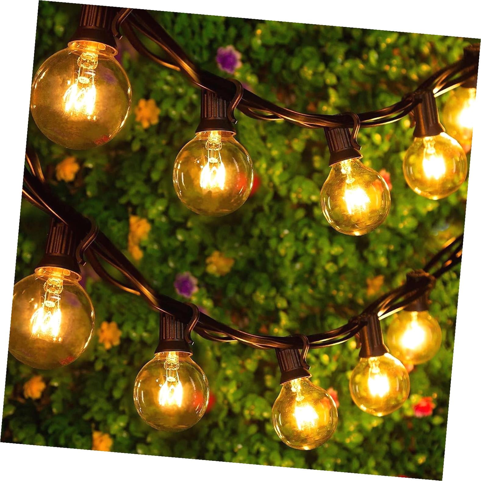 Fuliko Strand Lights 50 Feet G40 Globe Lighting with 25 Glass Bulbs(5 ...