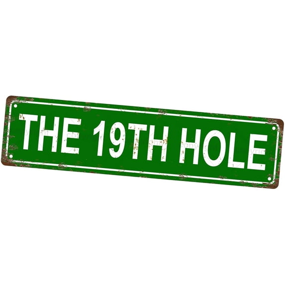 Fuliko THE 19TH HOLE Metal Street Sign Cafe Garage Cave Room Wall ...