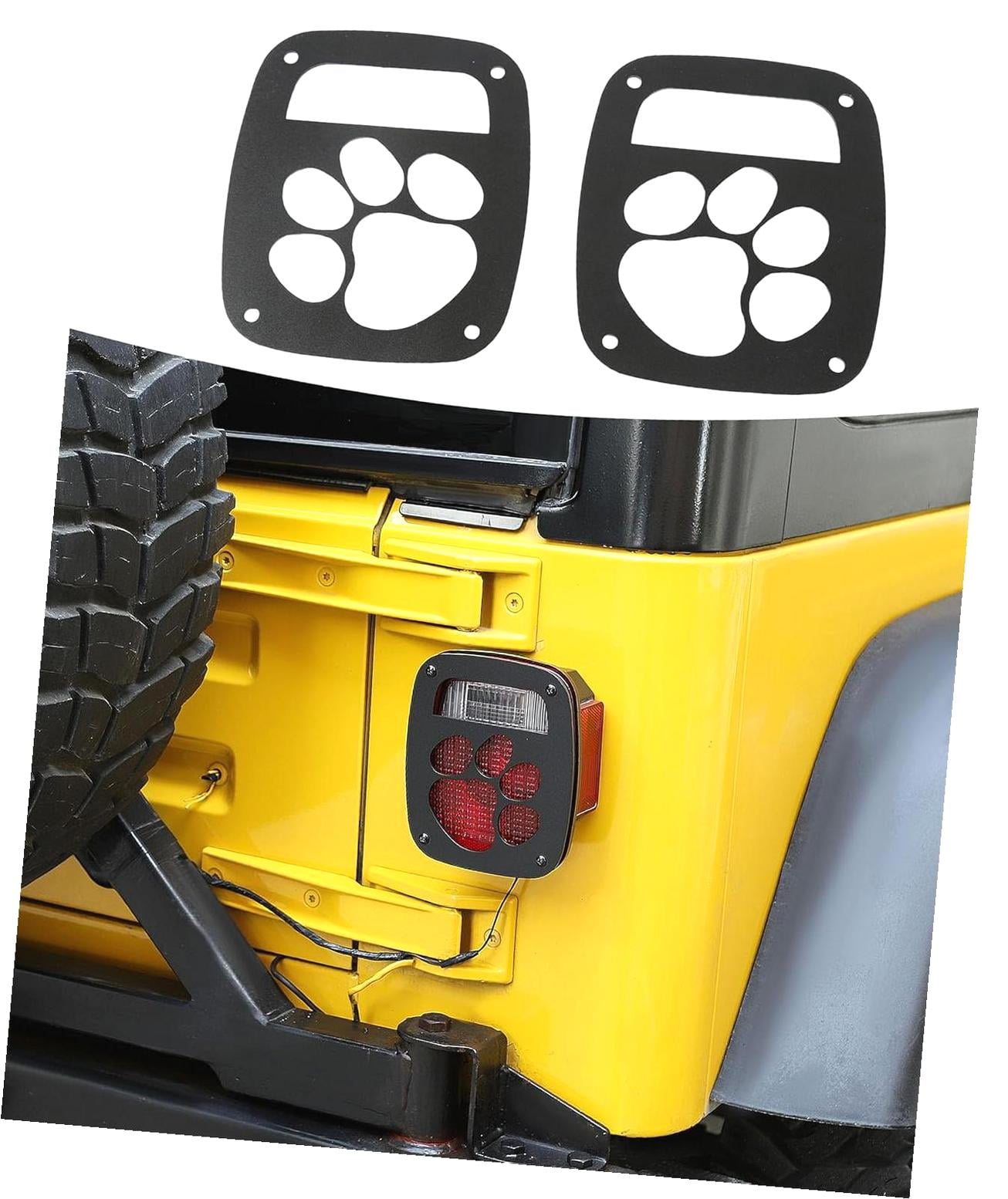 Fuliko TJ Tail Light Guard Covers for 1997-2006 Models, Claw Mark ...