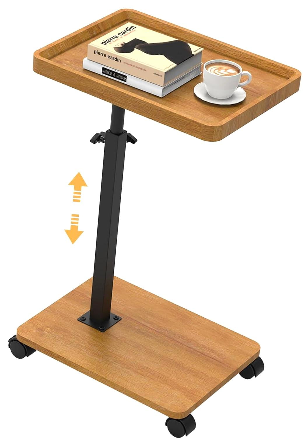 Fuliko Table End Table, Slide Under Couch Table with Wheels, 360 ...
