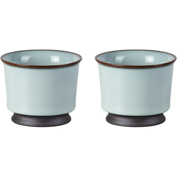 Fuliko Tea Cup Set of 2 Porcelain Small Tea Cups 3.2oz Tea Cup Set ...