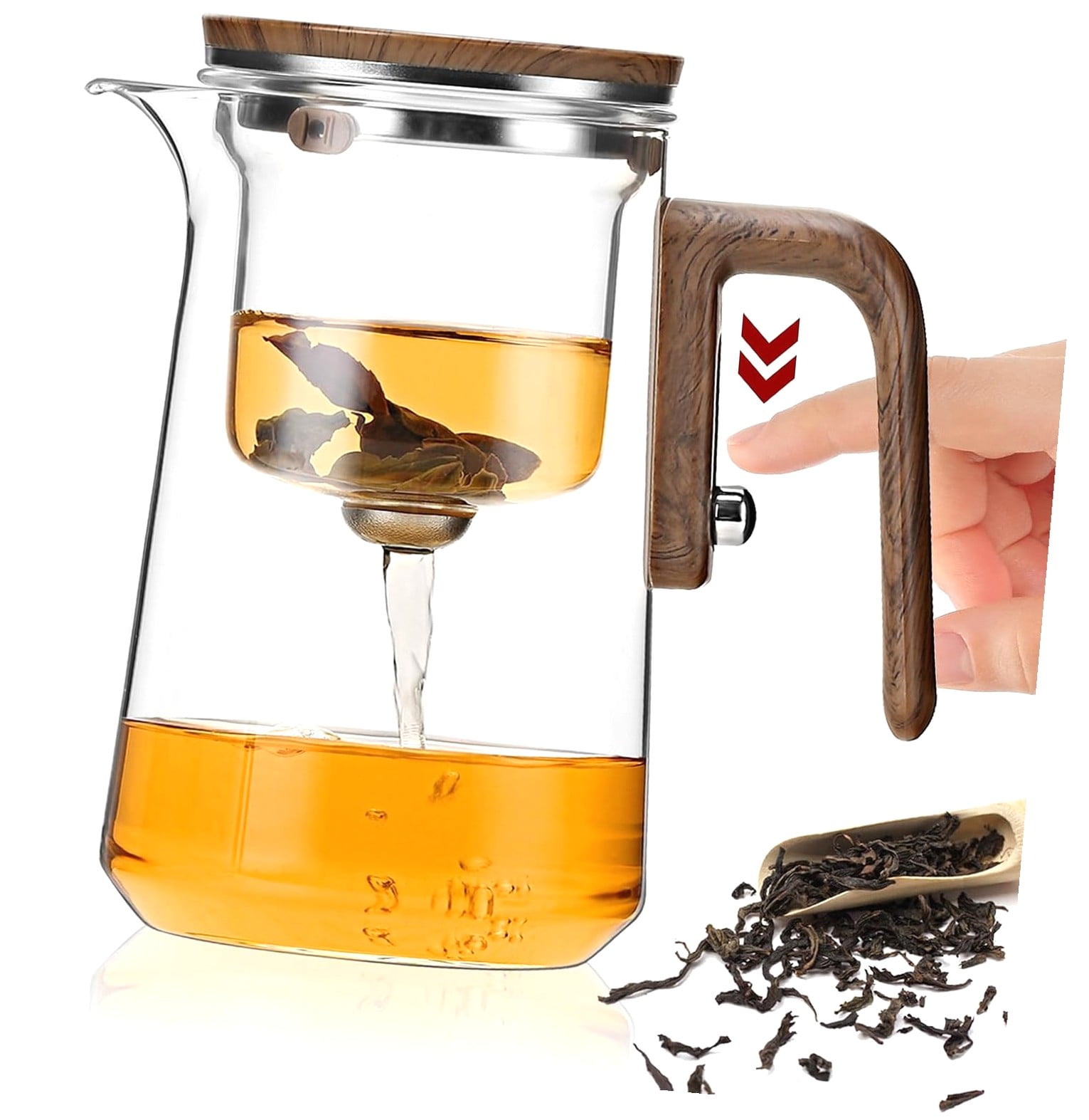 Fuliko Teapot Tea Infuser Tea Steeper Kettle Pot With Strainer Large ...