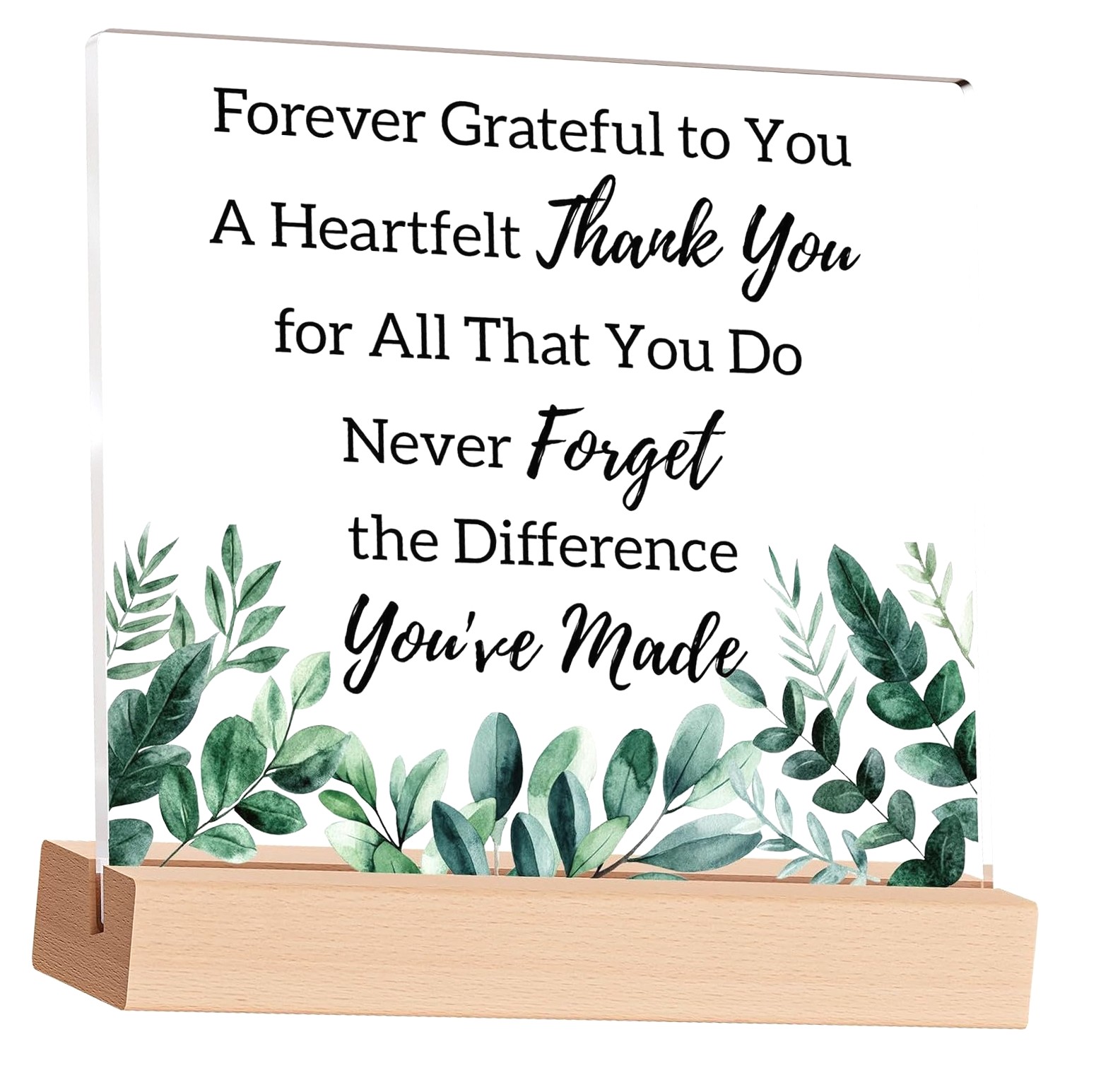 Fuliko Thank You for Appreciation Desk Decor with Wood Stand ...