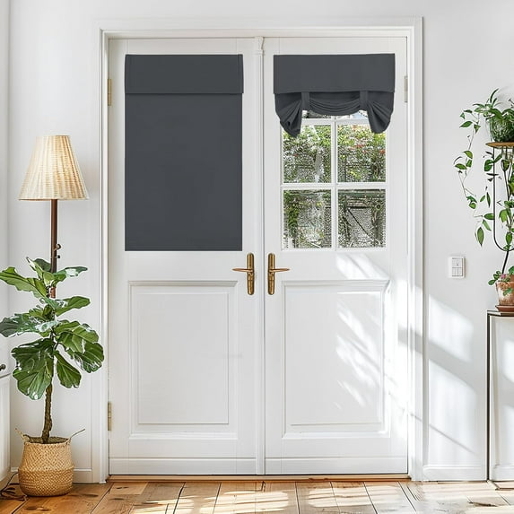 Fuliko Tie Shades for French Doors 40 Inch Thermal Insulated Door ...