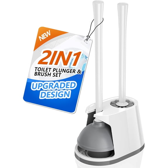 Fuliko Toilet Plunger and l and Toilet Plunger with Ventilated Holder ...