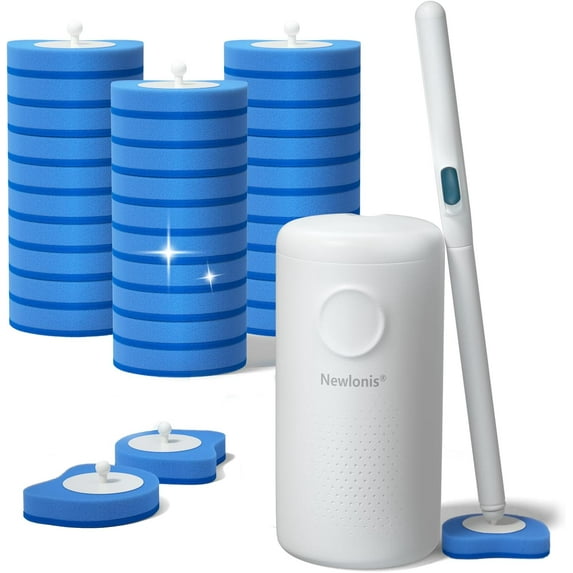 Fuliko Toilet with 32 Refills, Wall-Mounted Toilet Bowl Cleaning Wand ...