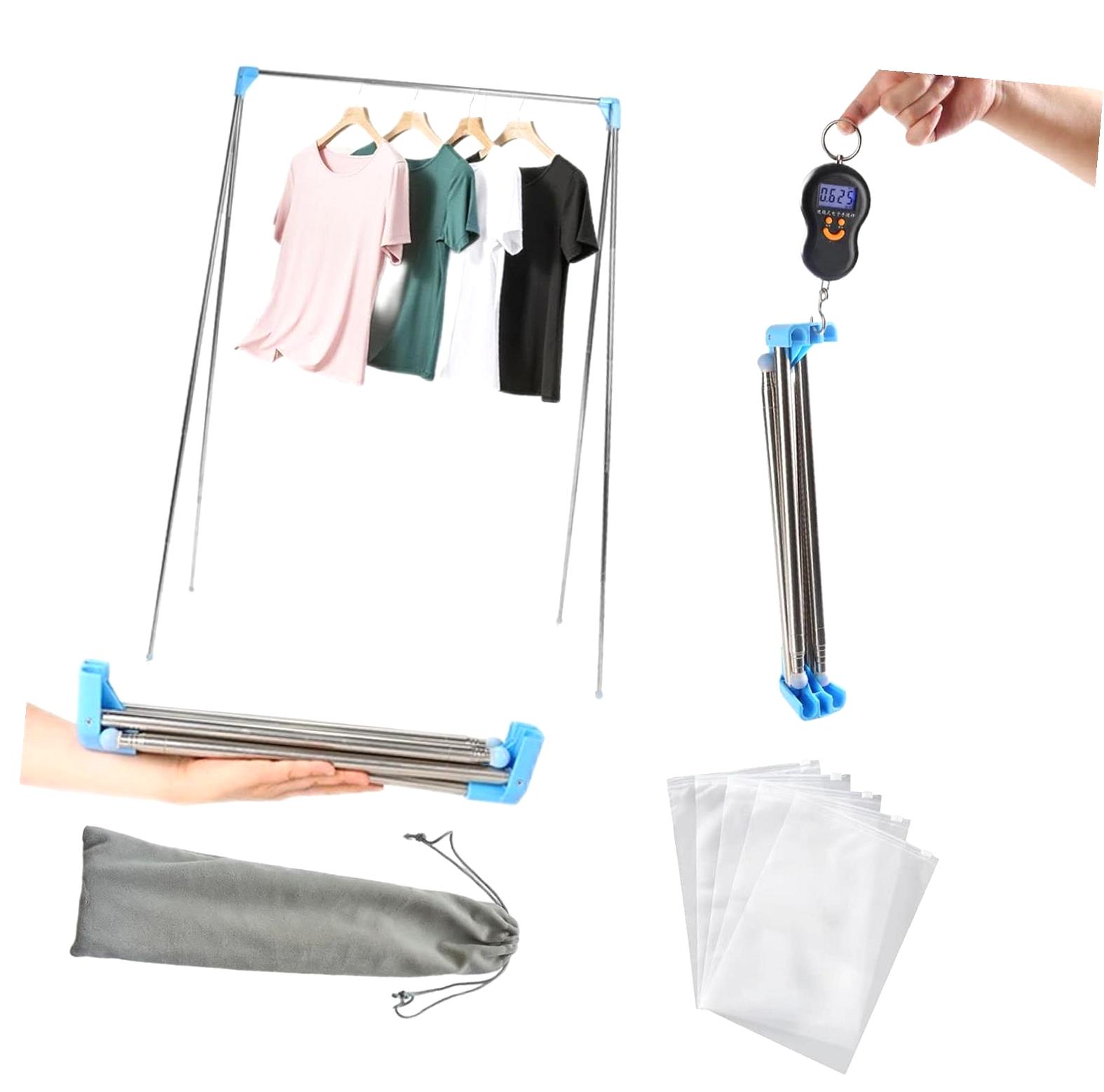 Fuliko Travel Garment Rack, Steel Foldable Drying Clothes Rack for ...