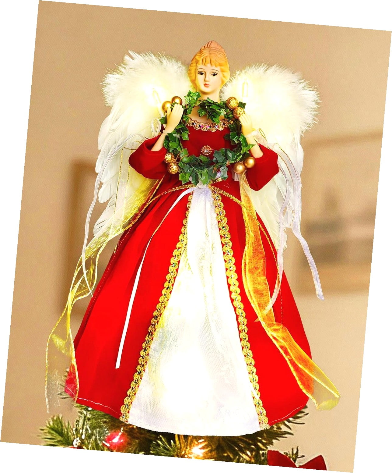 Fuliko Tree Topper with Lights | 12 Inch Christmas Tree Topper with ...