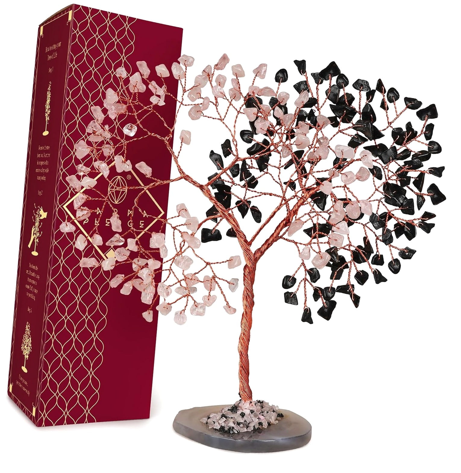Fuliko Tree for and Office Decoration, Rose Quartz Stones Tree of Life ...