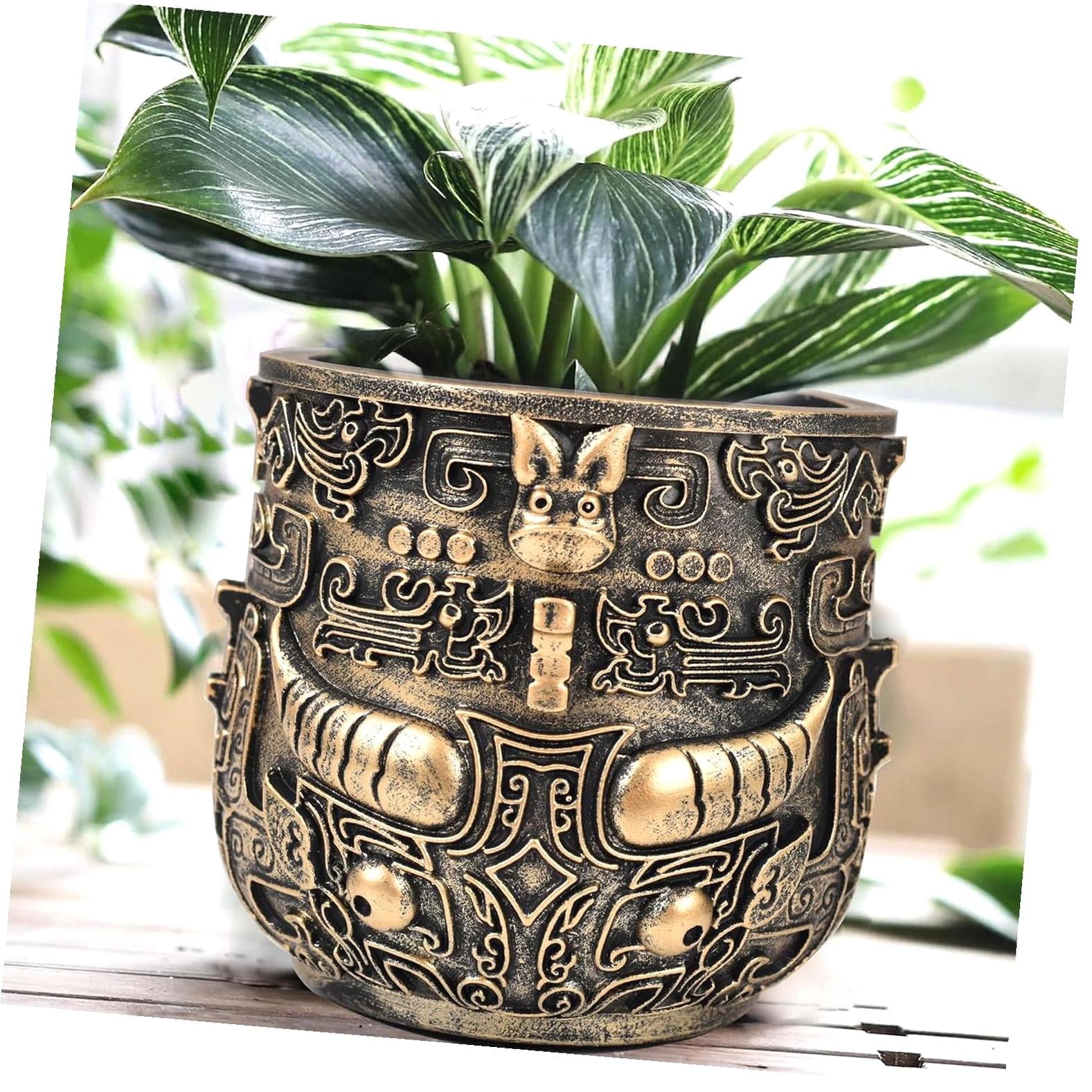 Fuliko Tribal Vintage Face Planter,Lightweight Unique Plant Pots with ...