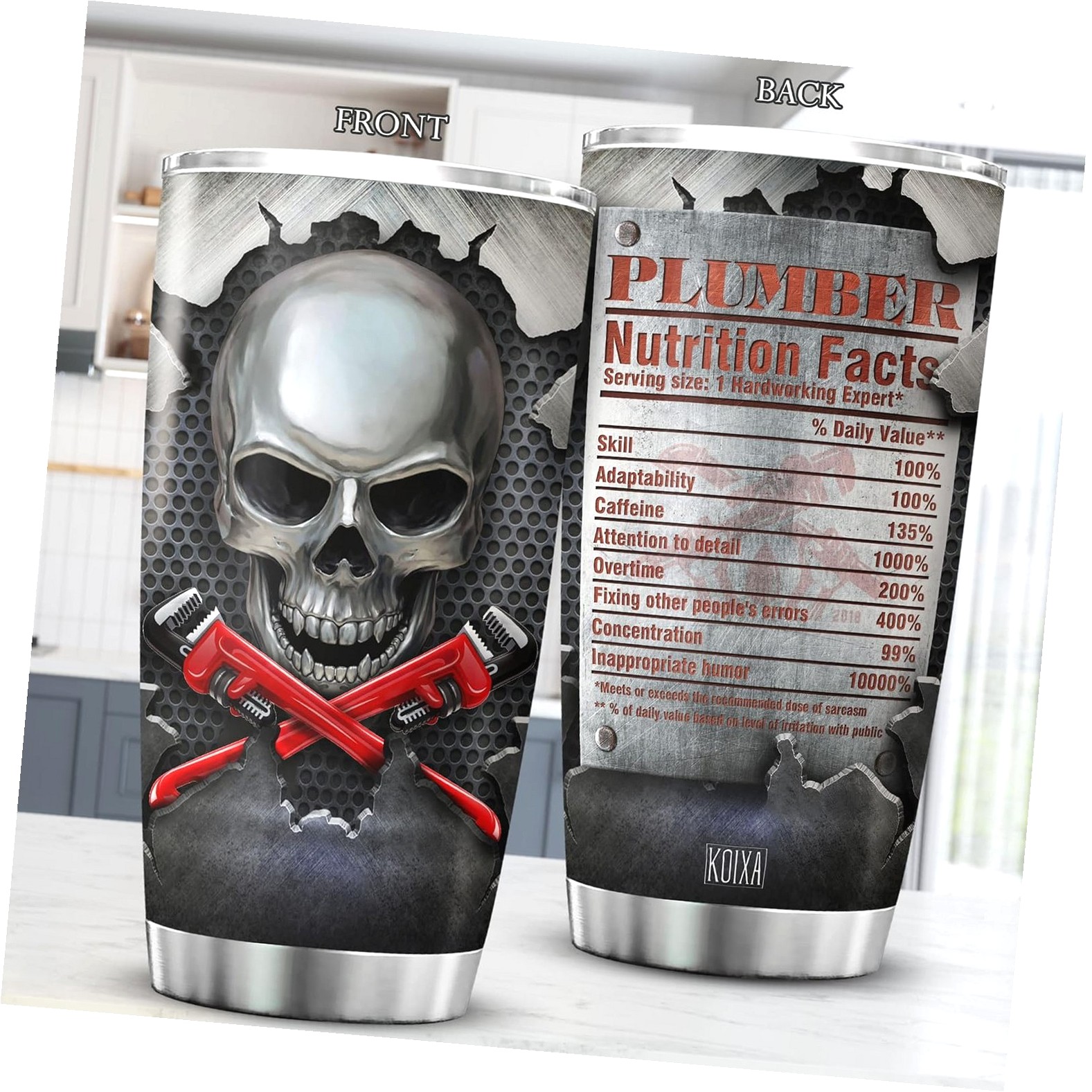 Fuliko Tumbler Retired Plumber For Steel Coffee Cup 20 Oz Themed Things ...