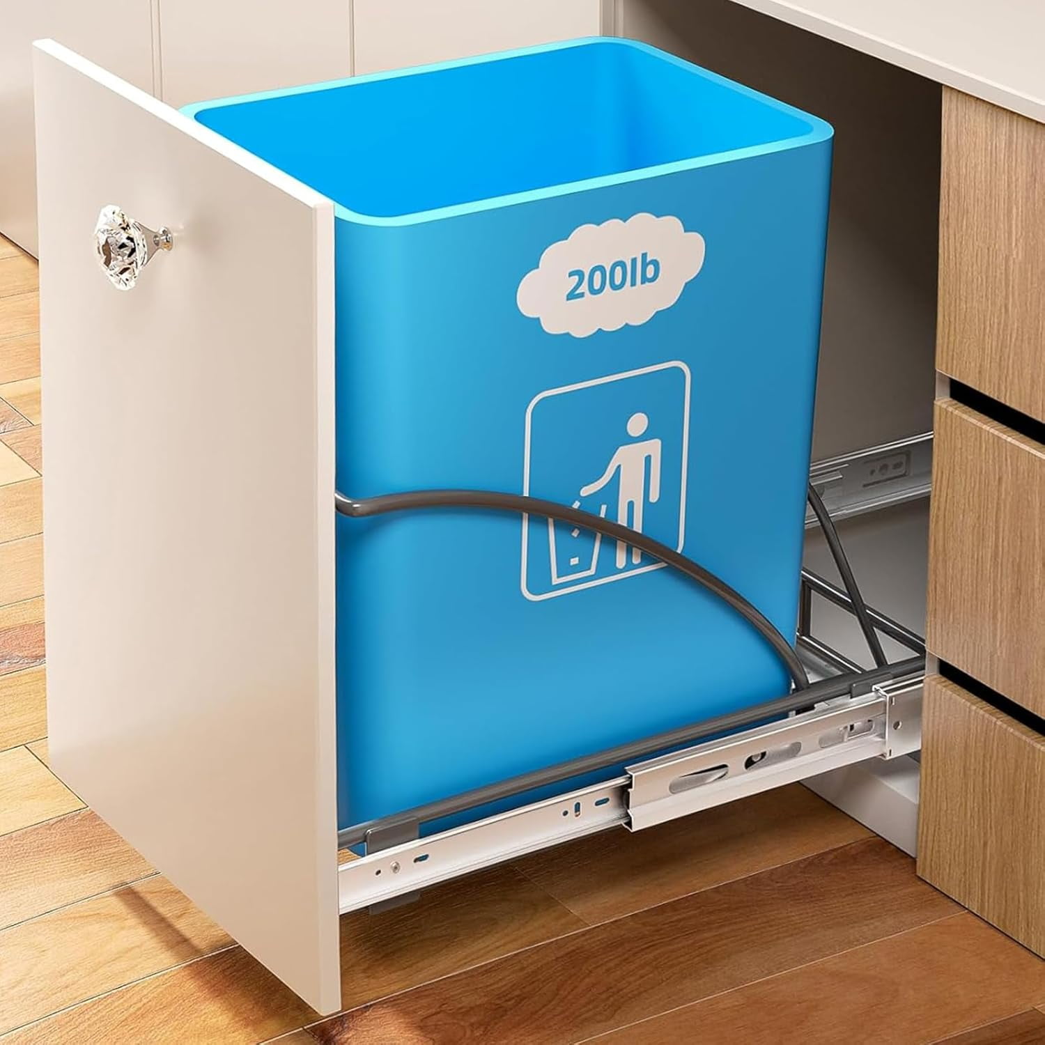 Fuliko Under Cabinet Pull Out, Slide-Out Garbage Can Kit for 7-13 ...