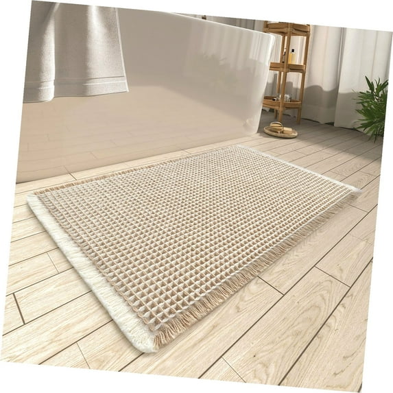 Fuliko Upgraded Waffle Mat, Absorbent Mats for Bathroom Floor, Machine Washable Bathroom Rugs ...