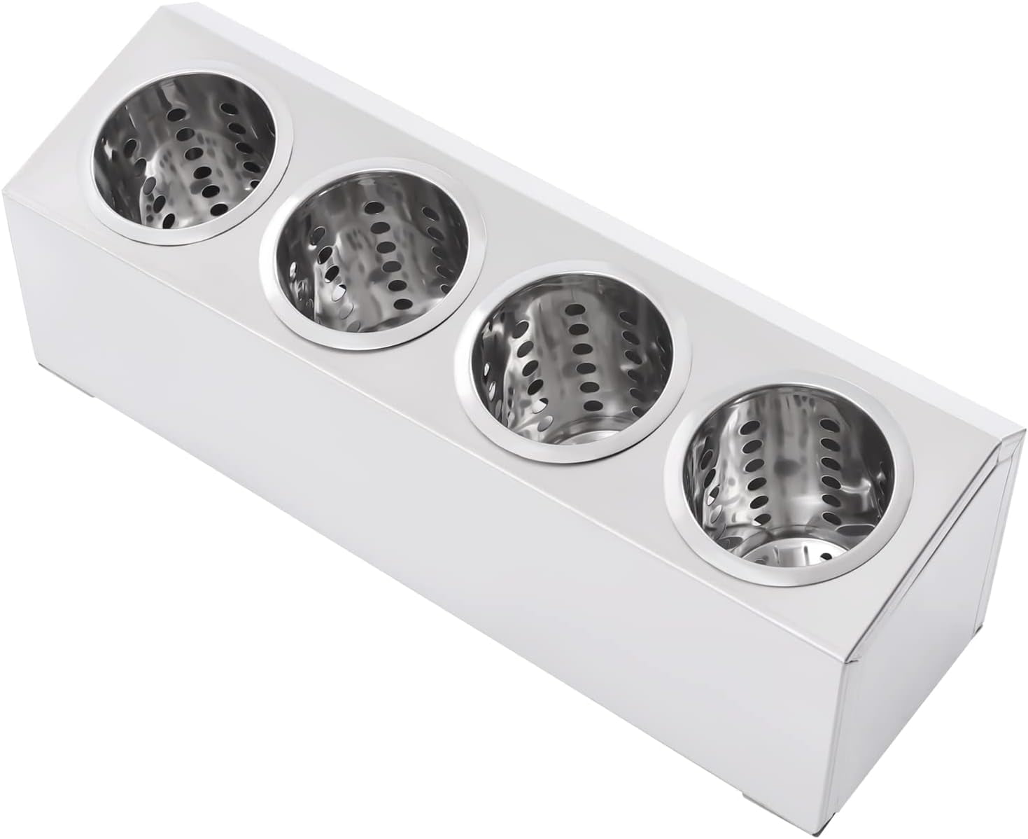 Fuliko Utensil Holder, 4-Slot Steel Cylinder Flatware Caddy, Countertop ...