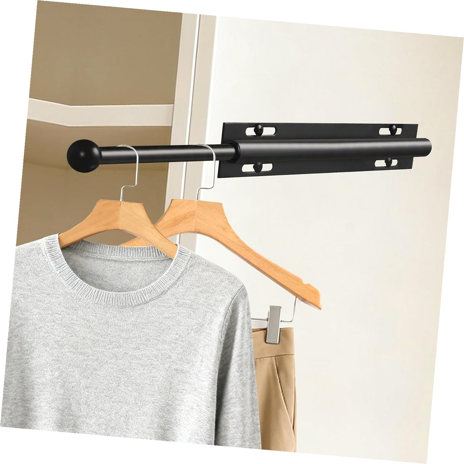Fuliko Valet Rod for Closet Pull Out 16 Inch Metal Closet Valet Rod ...