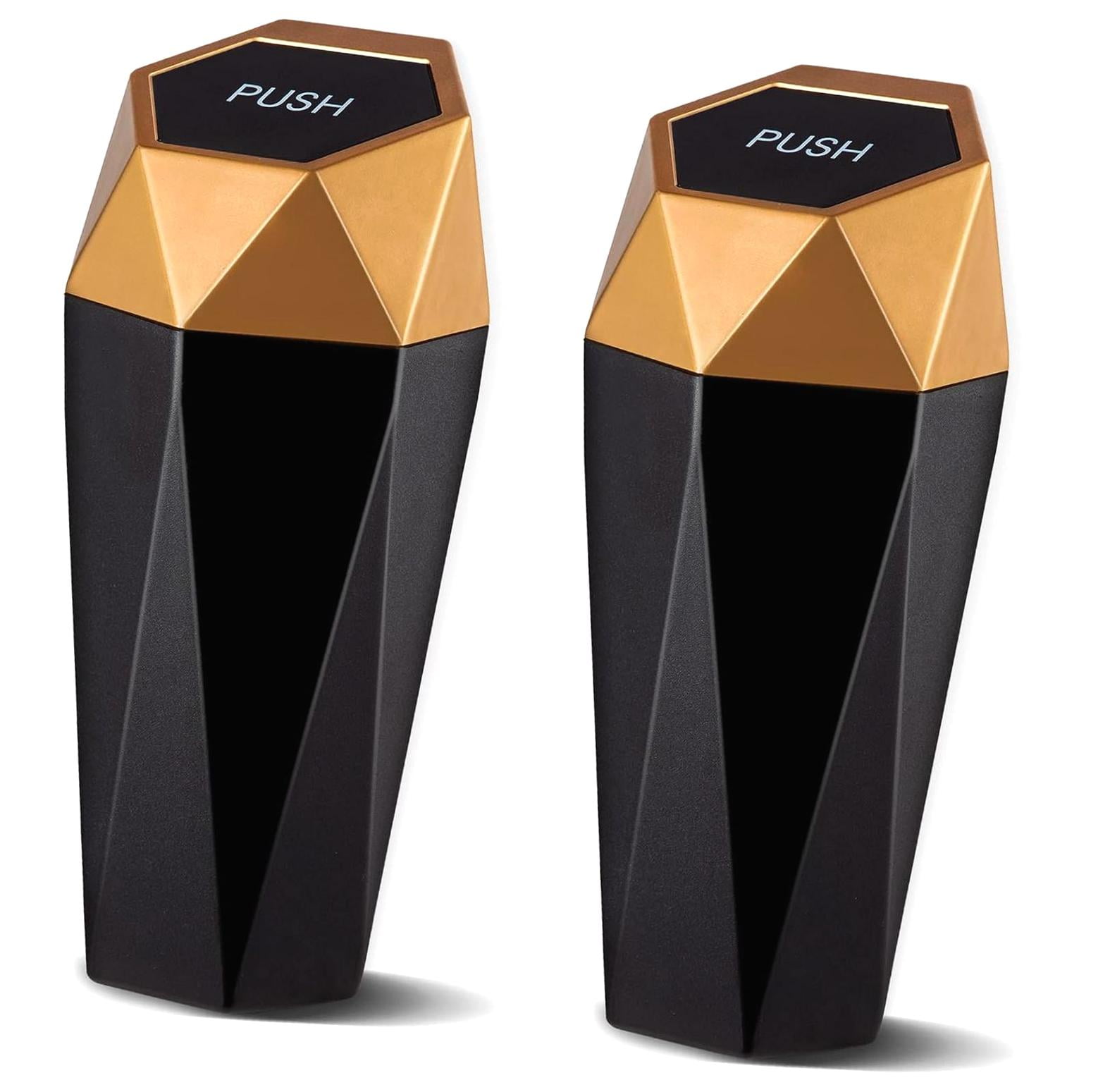 Fuliko Vehicle Waste Bin with Cover, Diamond Pattern Compact Self ...