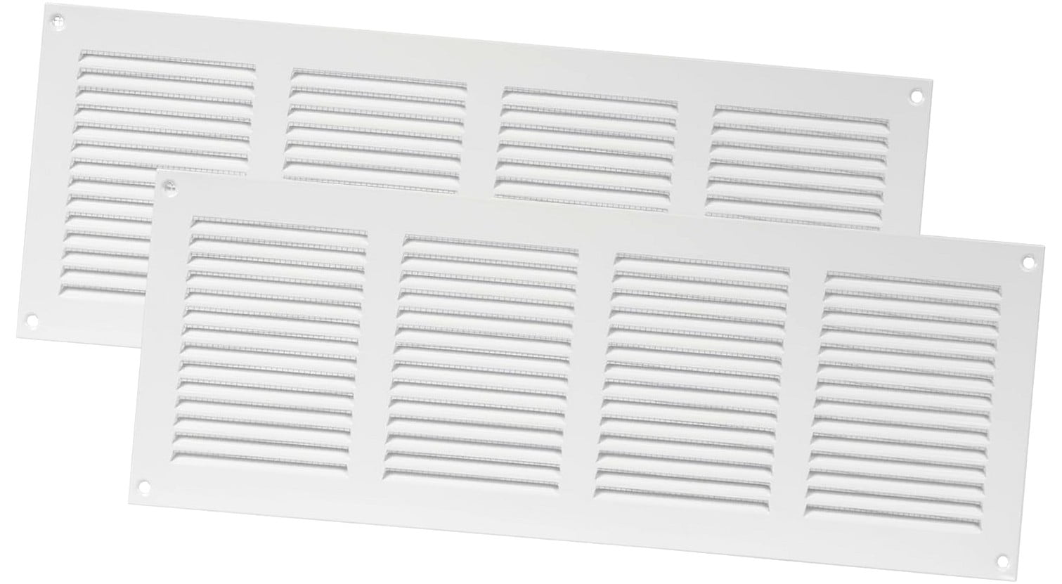 Fuliko Vent 16" 6" Inch White Metal Vent Cover 2 Pack Louvered Air ...