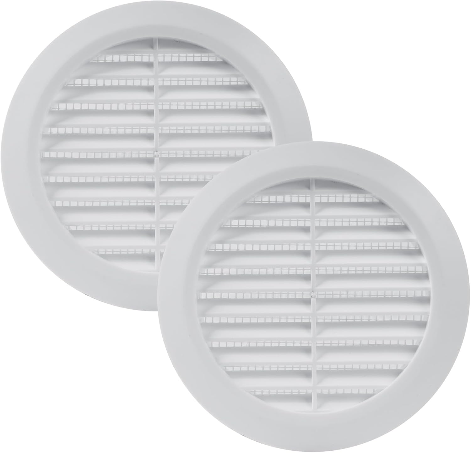 Fuliko Vent 4'' Inch Pack of 2 White Soffit Vent Cover Round Air Vent ...