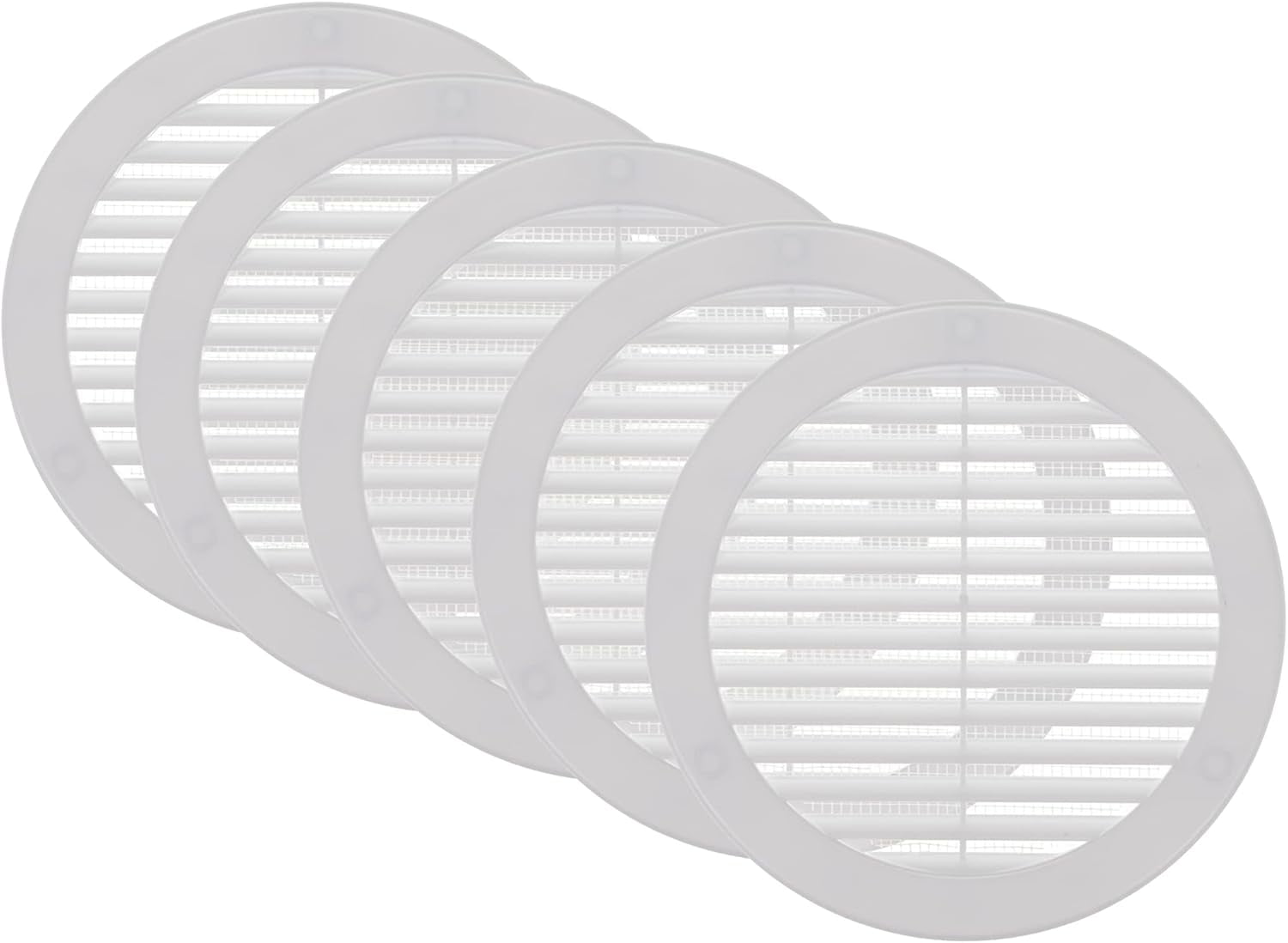 Fuliko Vent 6" White Plastic Air Vent Cover – Set of 5 – Circular ...