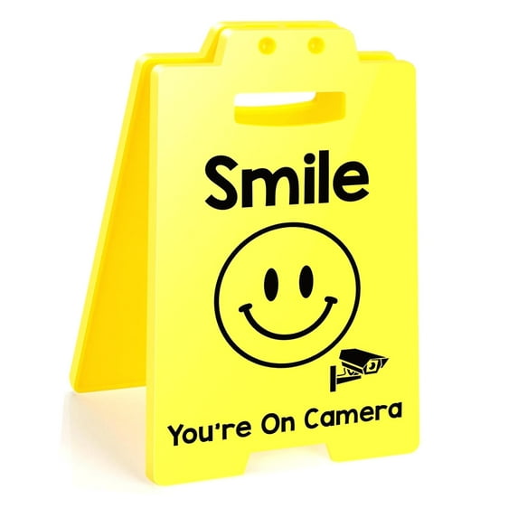 Fuliko Video Camera Sign Smile You' Camera Small Gag Signs for Office ...