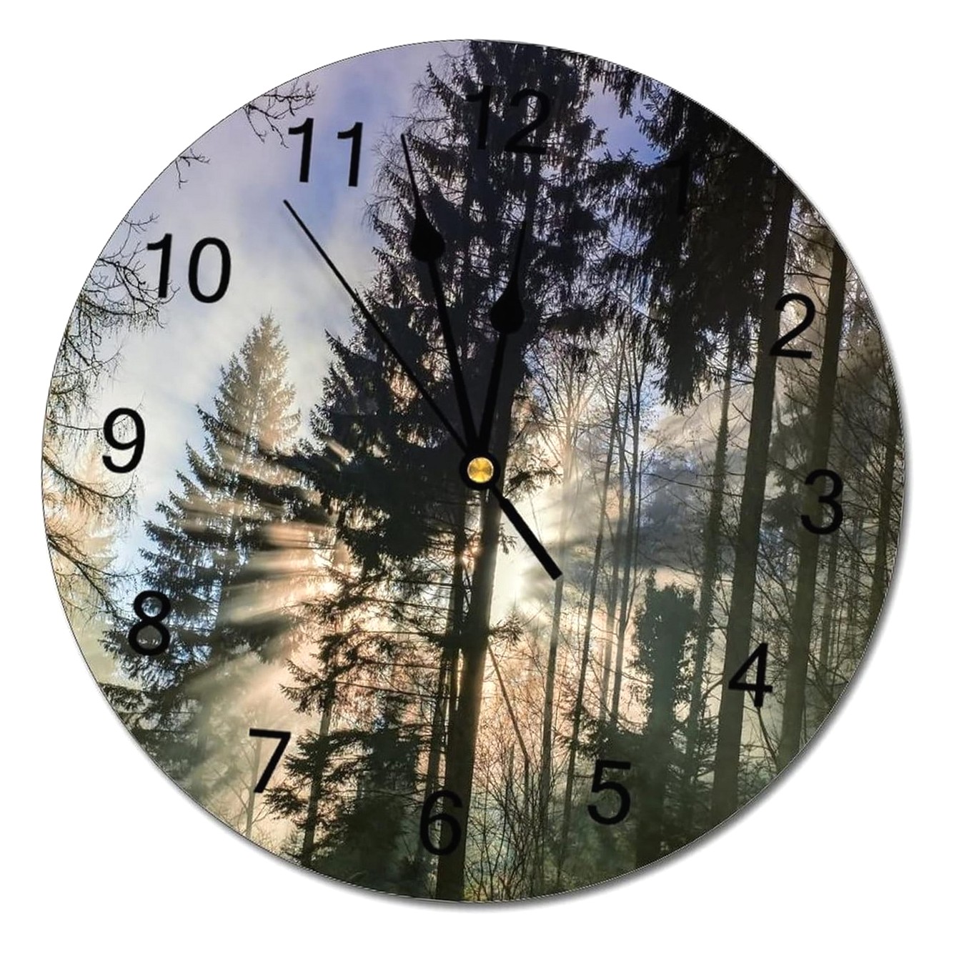Fuliko Wall Clock Silent Non-Ticking Clocks, Sunrise Clouds Sun ...