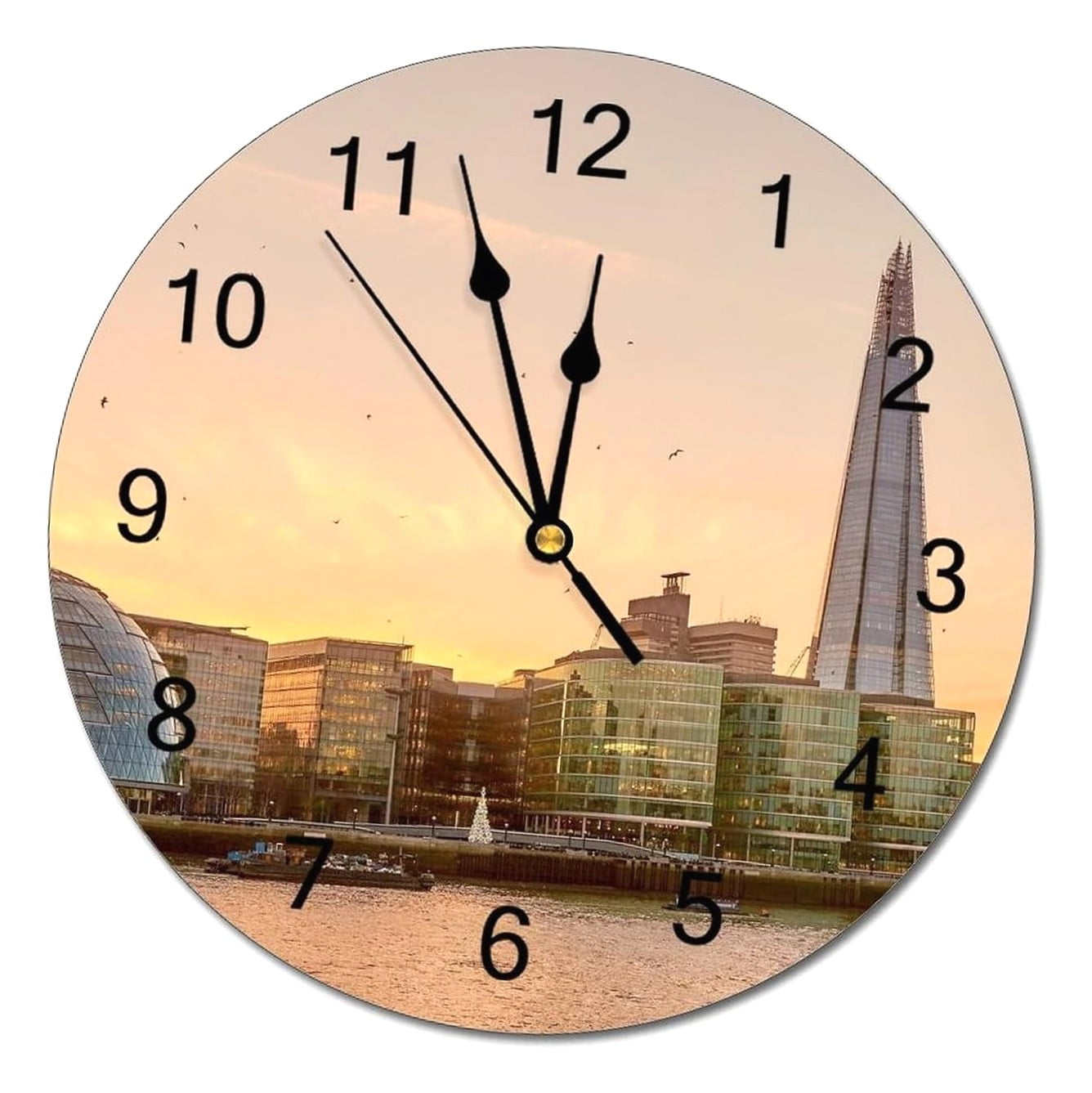 Fuliko Wall Clock Silent Non Ticking Clocks, The Shard line England ...