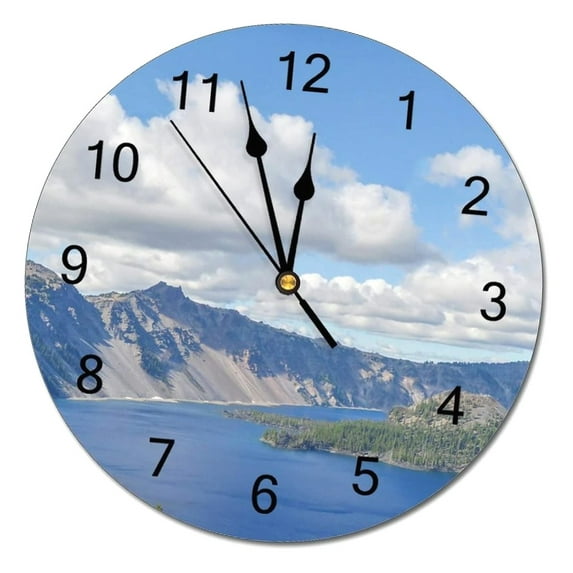Fuliko Wall Clock Silent Non Ticking Clocks, Volcanic Lake Park (2) 5 ...