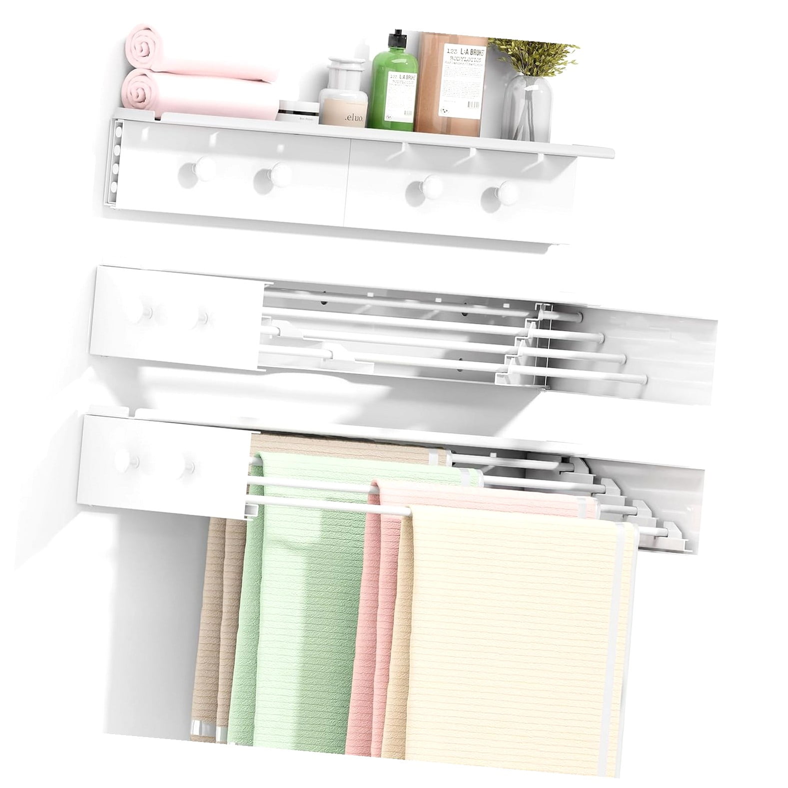 Fuliko Wall Mounted Drying Rack with 4 Arms and , Foldable Clothes ...