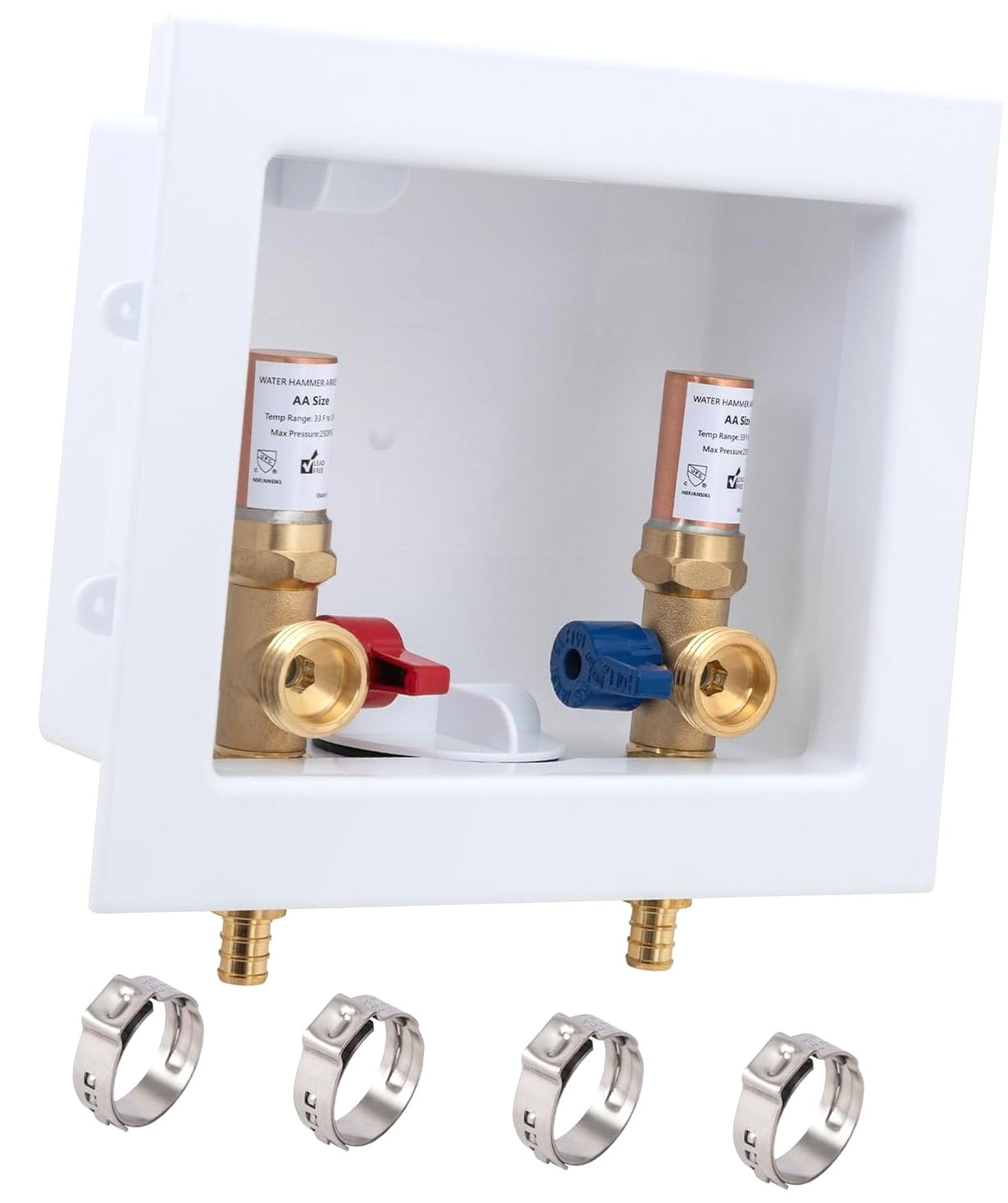 Fuliko Washing Machine Outlet Box with Water Hammer Arrestor, Laundry ...