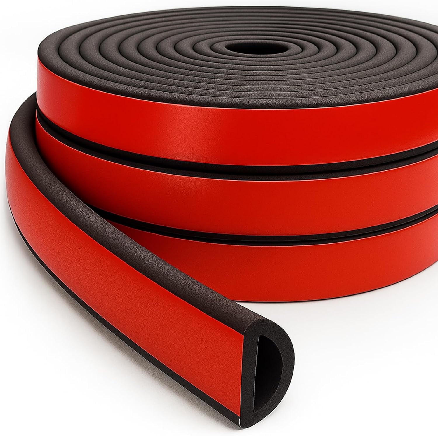 Fuliko Weather Door Strip 26FT – EPDM D-Form Rubber with Adhesive for ...