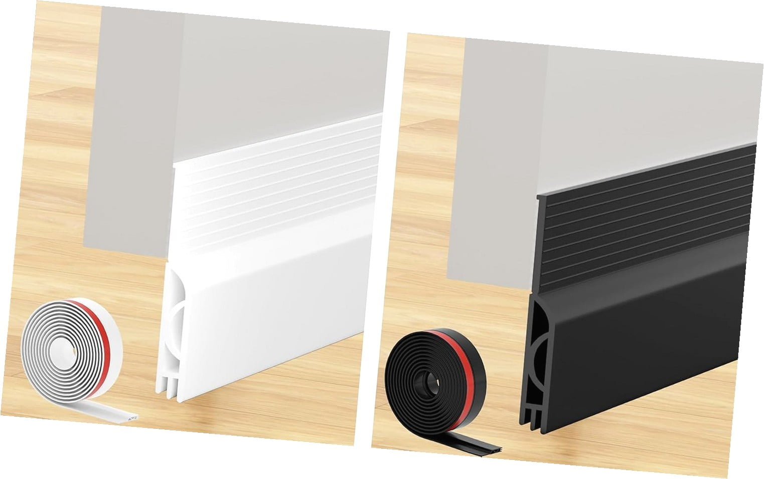 Fuliko White Door Draft Stopper, Bottom Door Sweep, Exterior/Interior ...